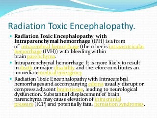 Toxicology of acute cerebrovascular radiation syndrome. part 3. | PPT