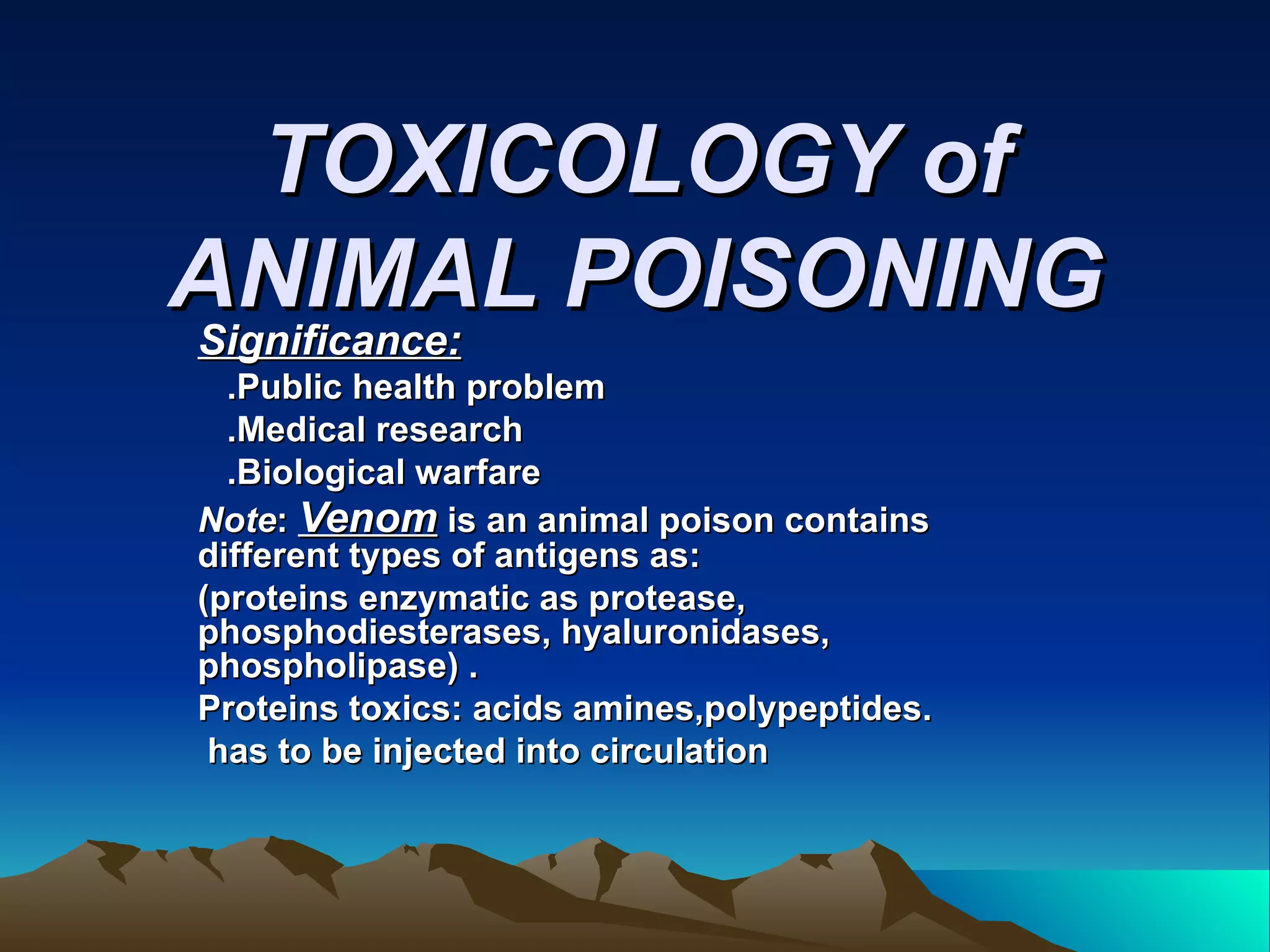 Toxicology of animal poisoning | PPT