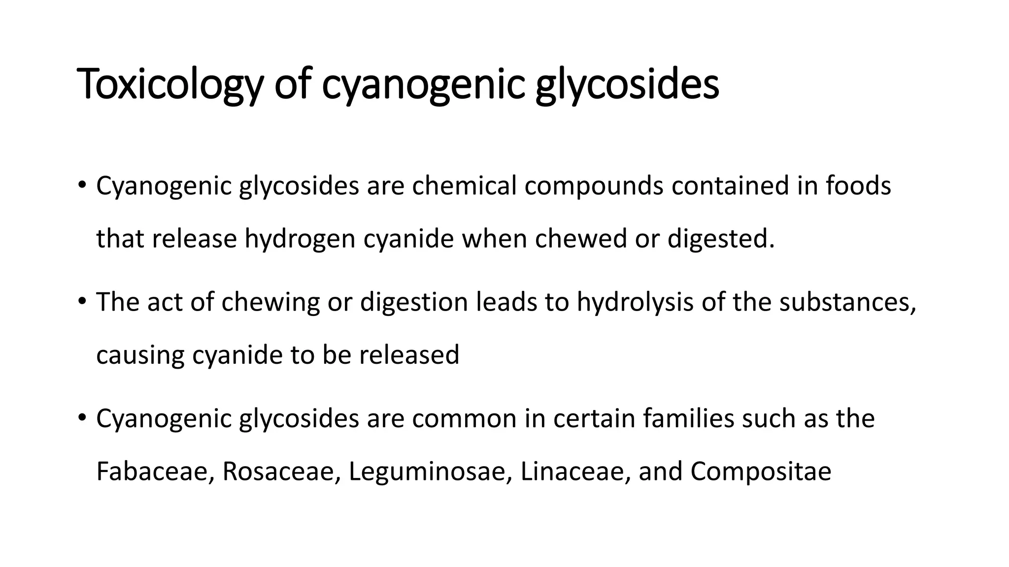 Toxicology of cardioactive & cyanogenic glycosides (1) | PPTX