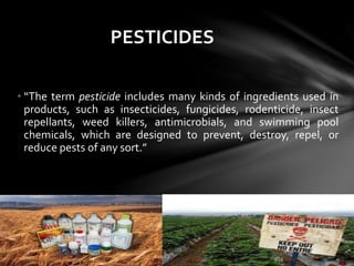 Toxicology of drugs and pesticides classification,history,mechanism of ...