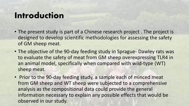 Toxicology of genetically modified sheep meat | PPT