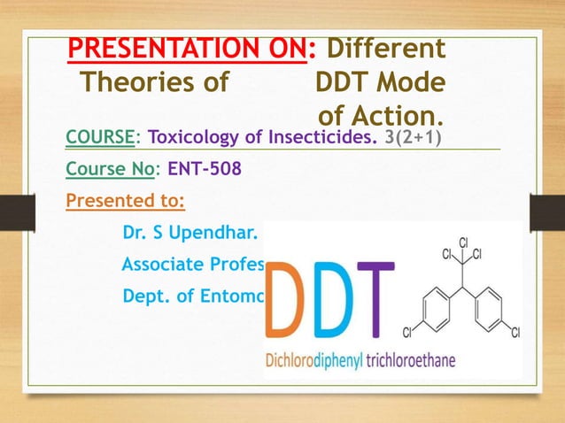 History of DDT & Theories of DDT mode of action
