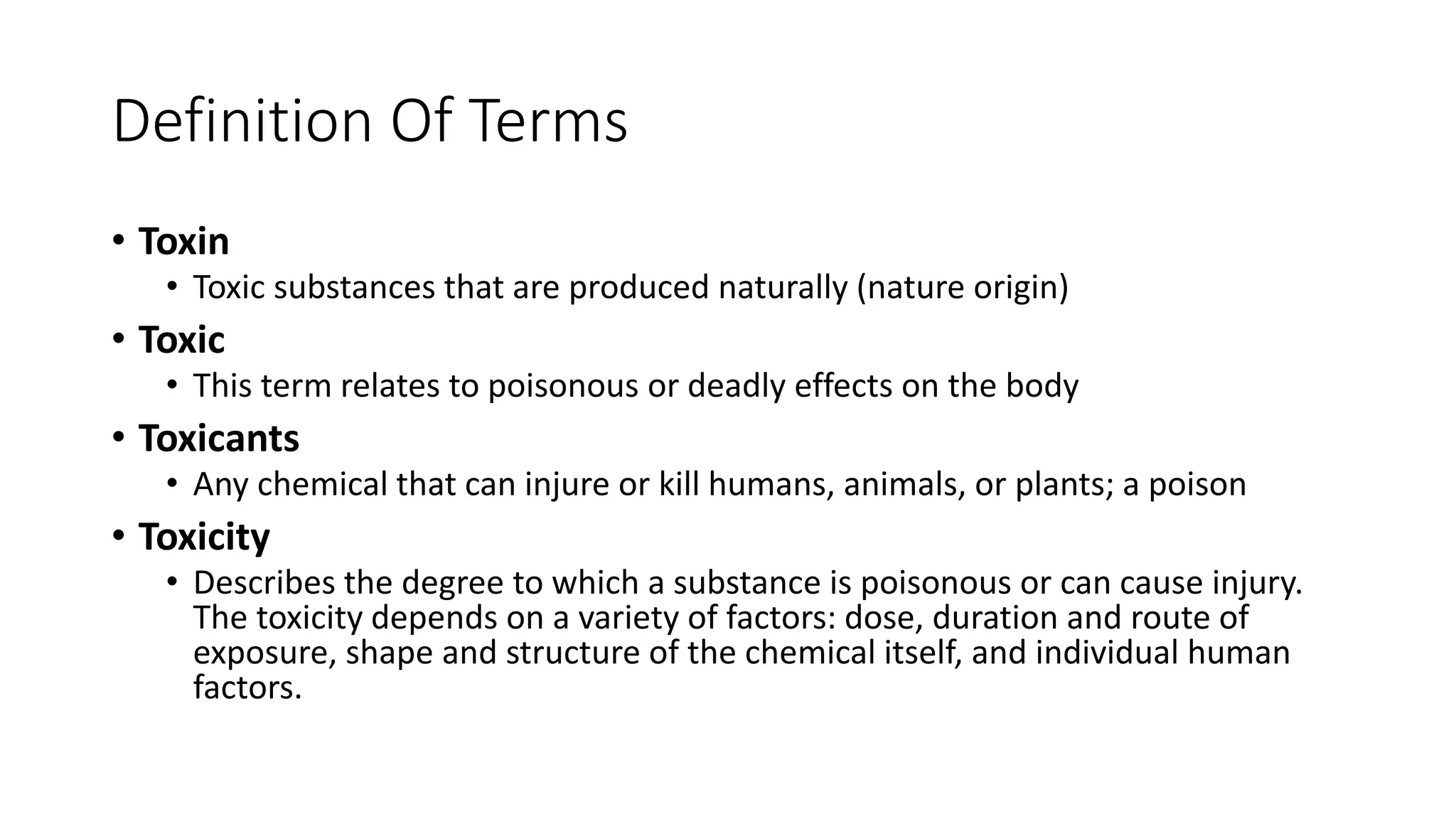 Introduction to Toxicology | PPTX