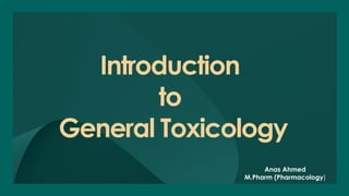 Introduction to General Toxicology: History, Classification and ...