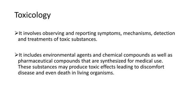 Toxicology types and definition.pptx | Chemistry | Science