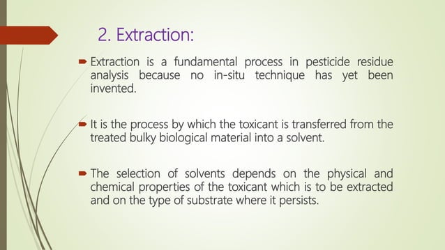 Sampling, extraction, cleanup and estimation of insecticide residue by ...