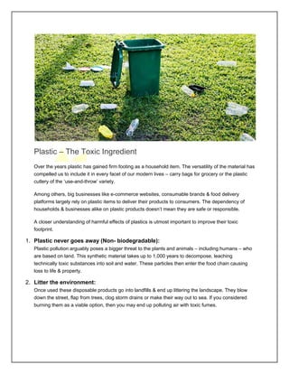 Plastic – The Toxic Ingredient | PDF