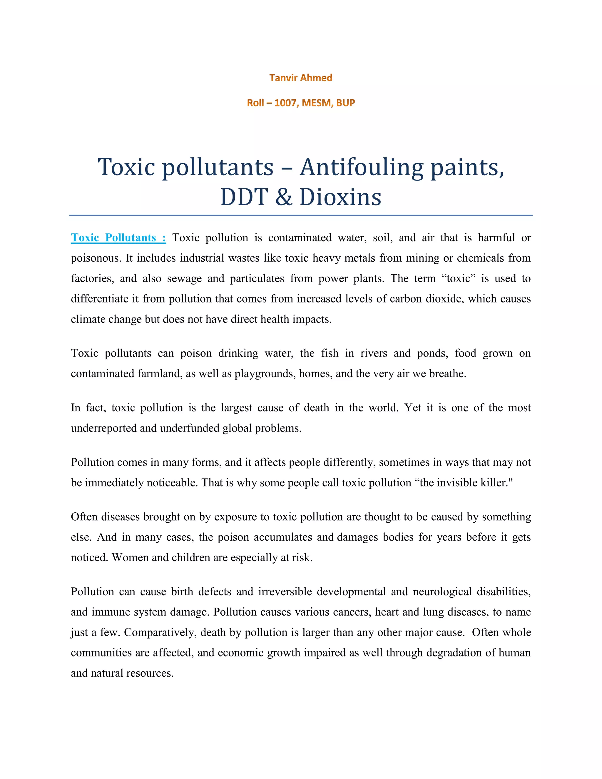 Toxic pollutants | PDF