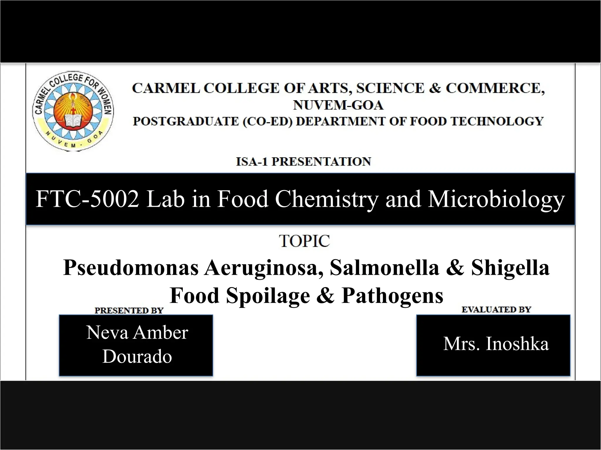 Pseudomonas aeruginosa salmonella shigella food spoilage and pathogens ...