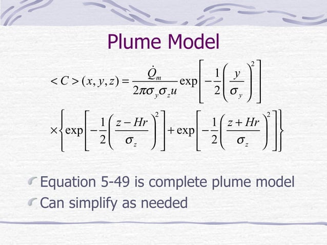 Toxic Release And Dispersion Models | PPT