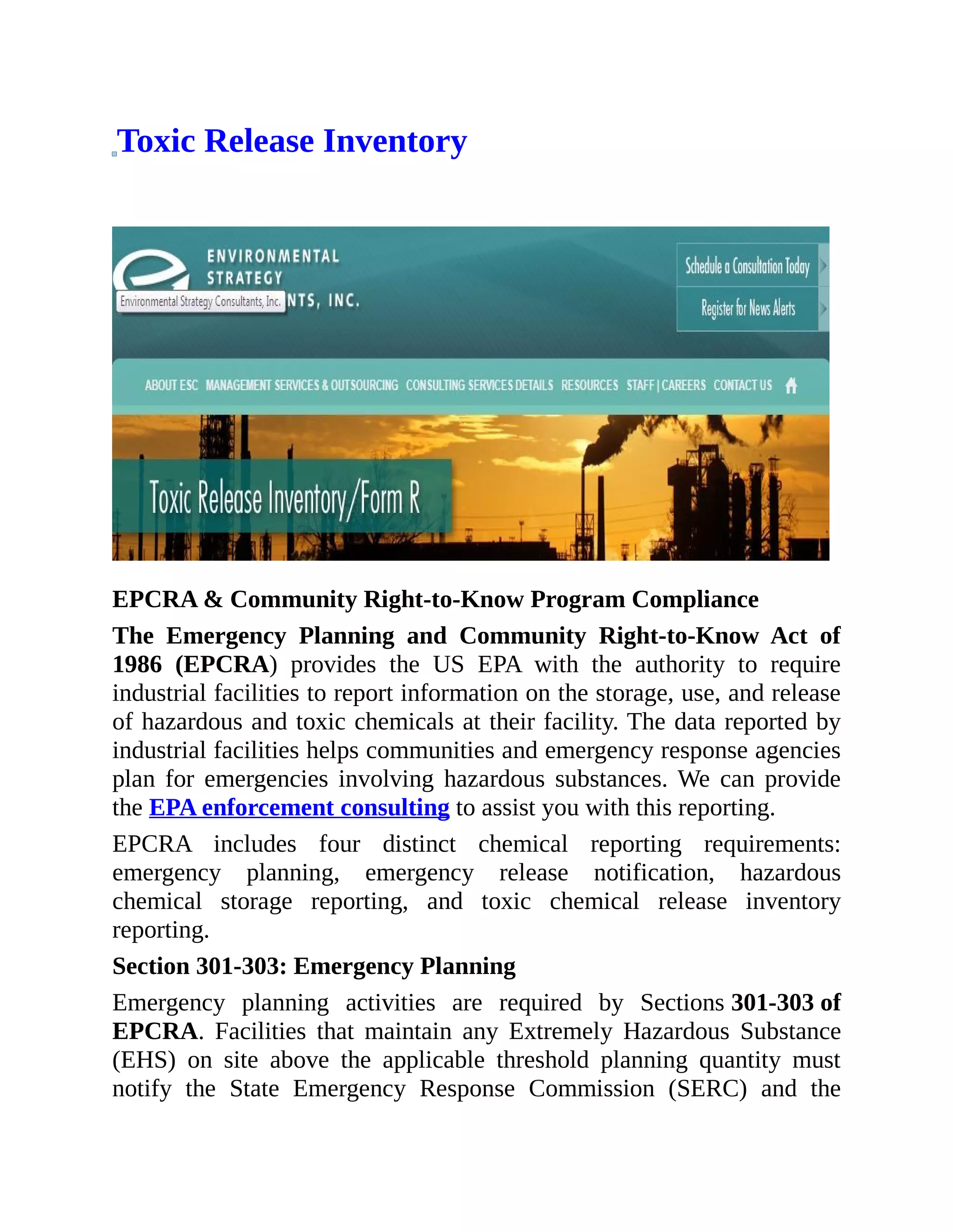 Toxic release inventory | PDF