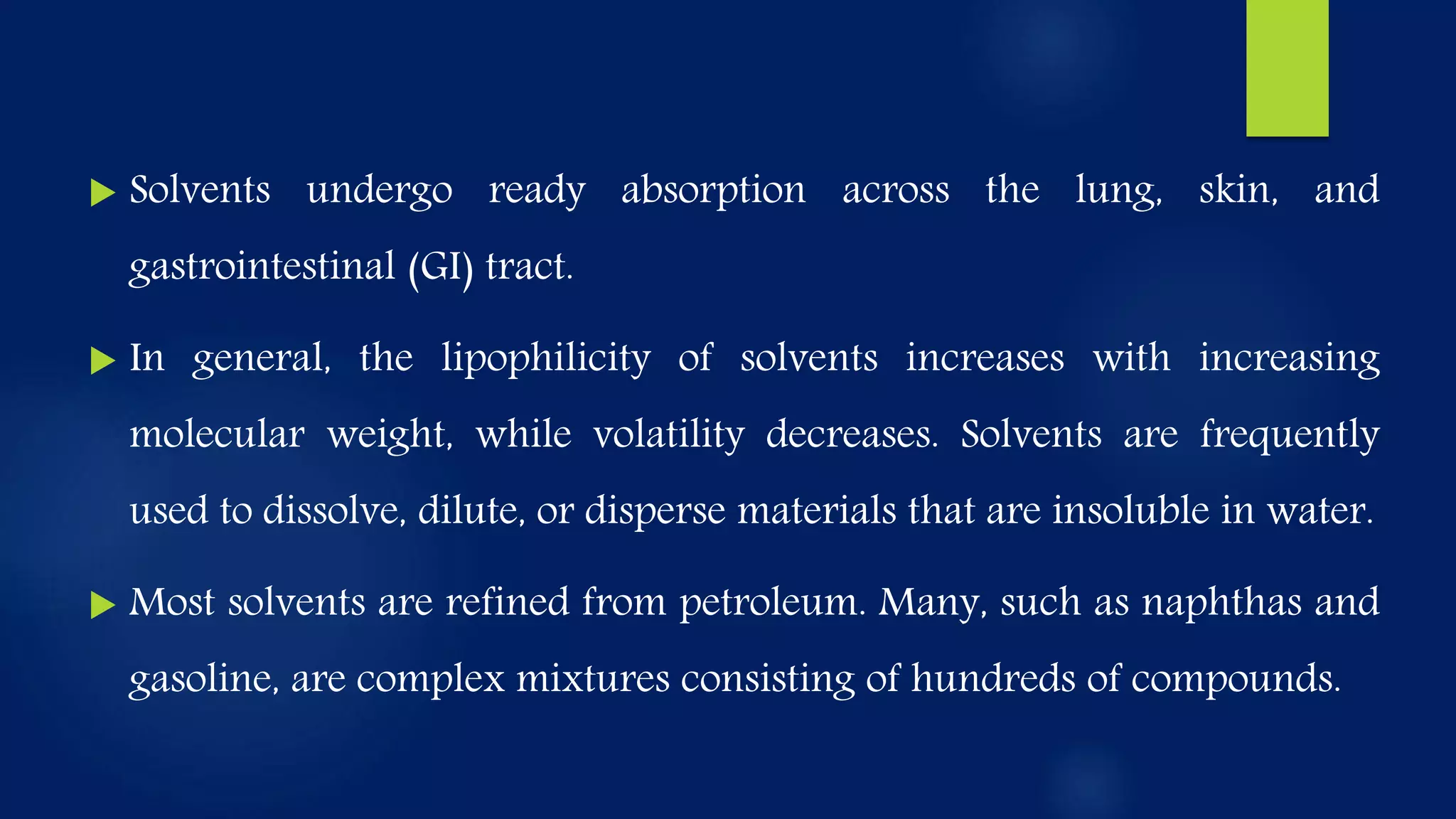 Toxic responses of solvents and vapours | PPTX