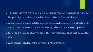 Toxic responses of solvents and vapours | PPTX