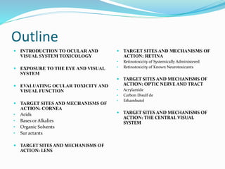 Toxic responses of the ocular and visual system | PPT