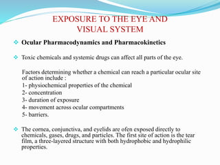 Toxic responses of the ocular and visual system | PPTX