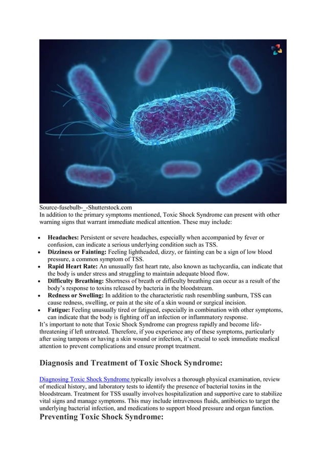 Toxic Shock Syndrome Causes Symptoms And Treatment The