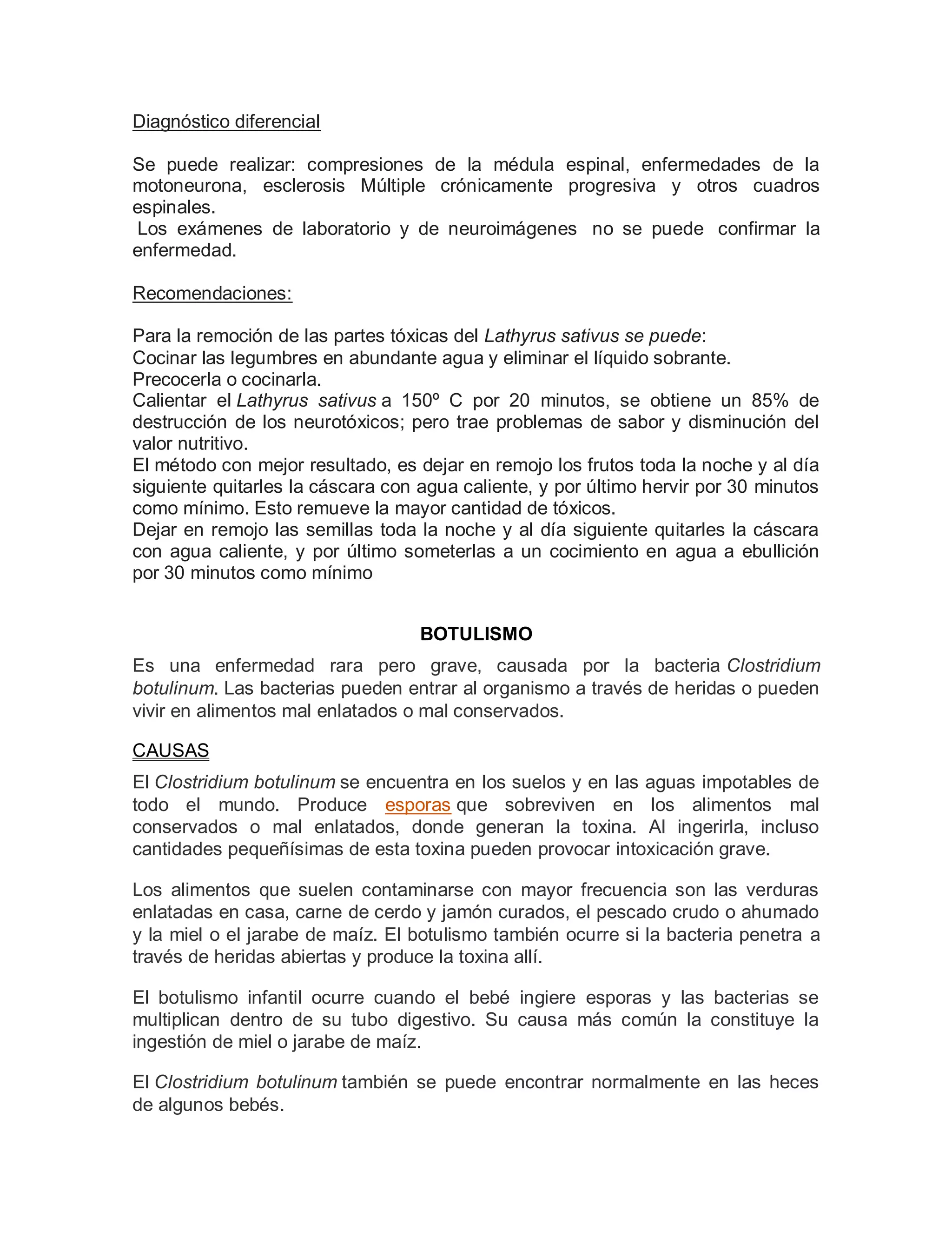 Toxi de los alimentos. favismo laritismo.... | PDF