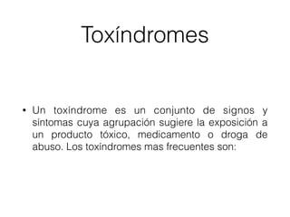 Toxindromes | PDF