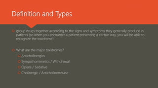 Toxidromes poisoning in emergency medicine | PPTX