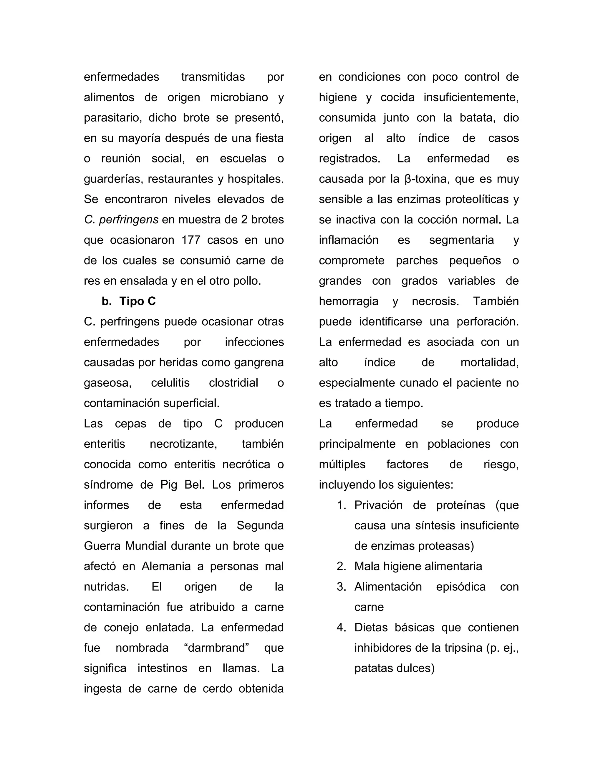Toxiinfeccion por clostridium perfringens en humanos.. | PDF