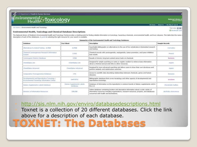Toxnet | PPT