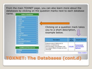 Toxnet | PPT
