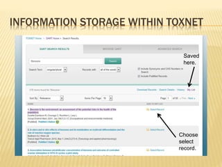 Toxnet: Government Information | PPT