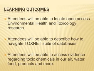 Toxnet: Government Information | PPT