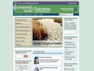 Toxnet: Government Information | PPT