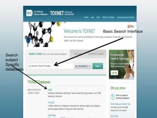 Toxnet: Government Information | PPT