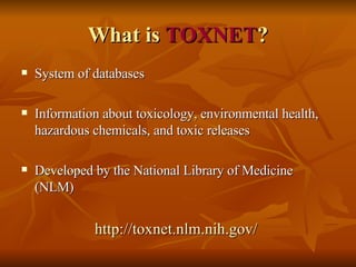 Toxnetppt | PPT