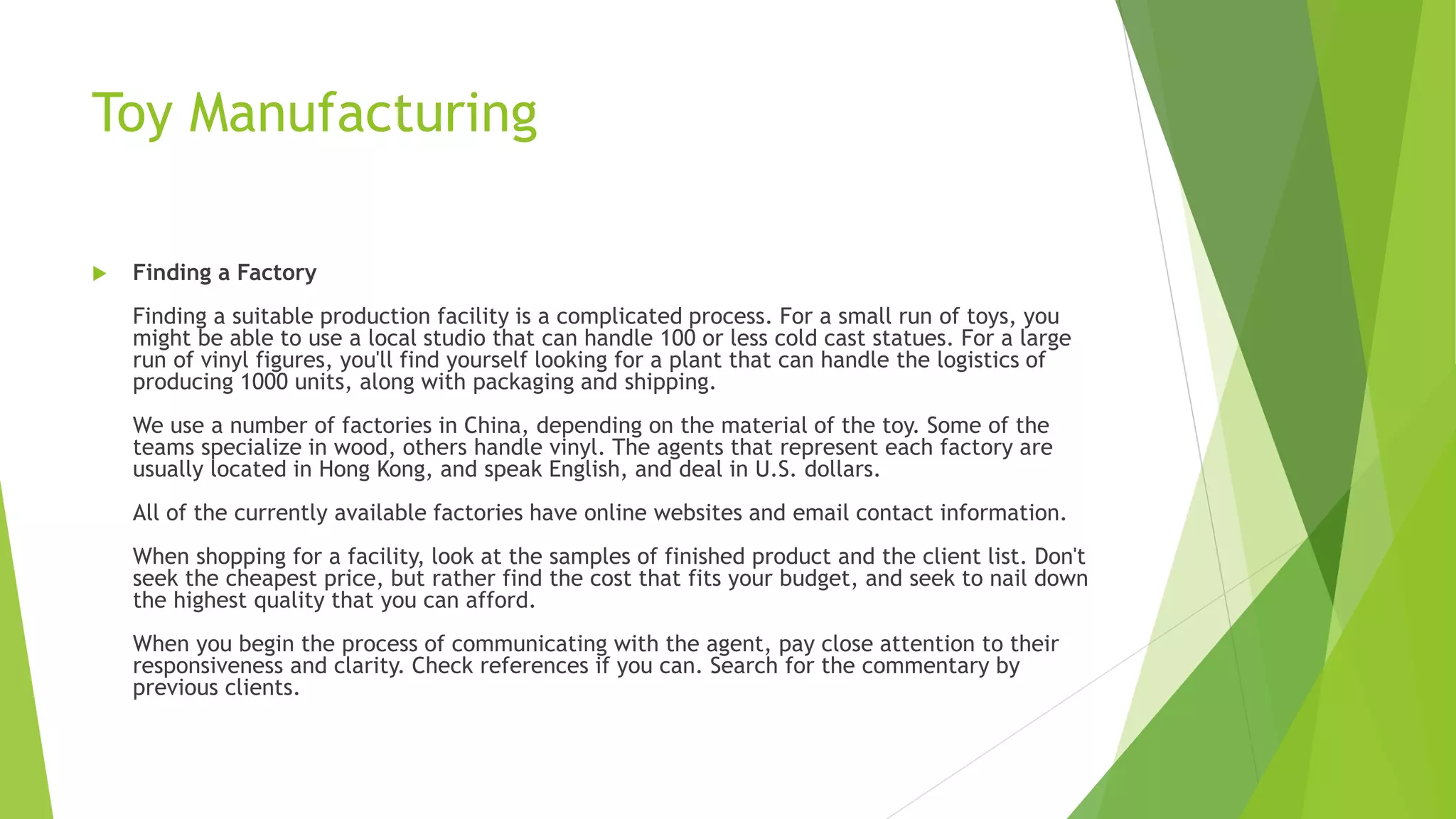 Toy manufacturing processes | PDF