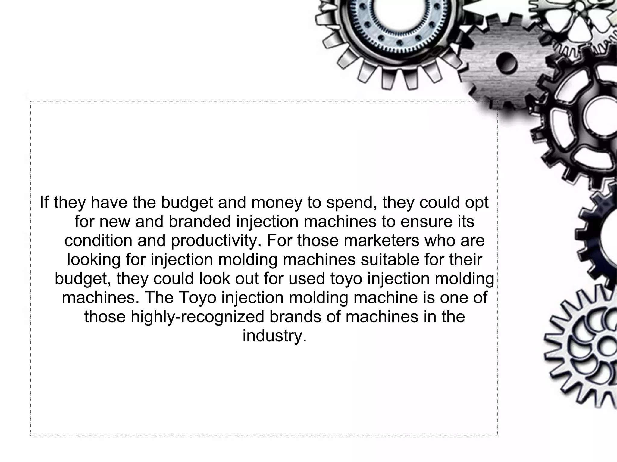 Toyo injection molding machine | PPT