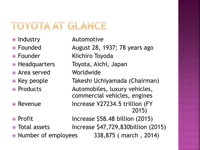 Toyota- Accounting Practices | PPTX | Automotive Industry | Industries