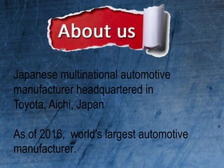 Toyota : Product Strategy | PPTX