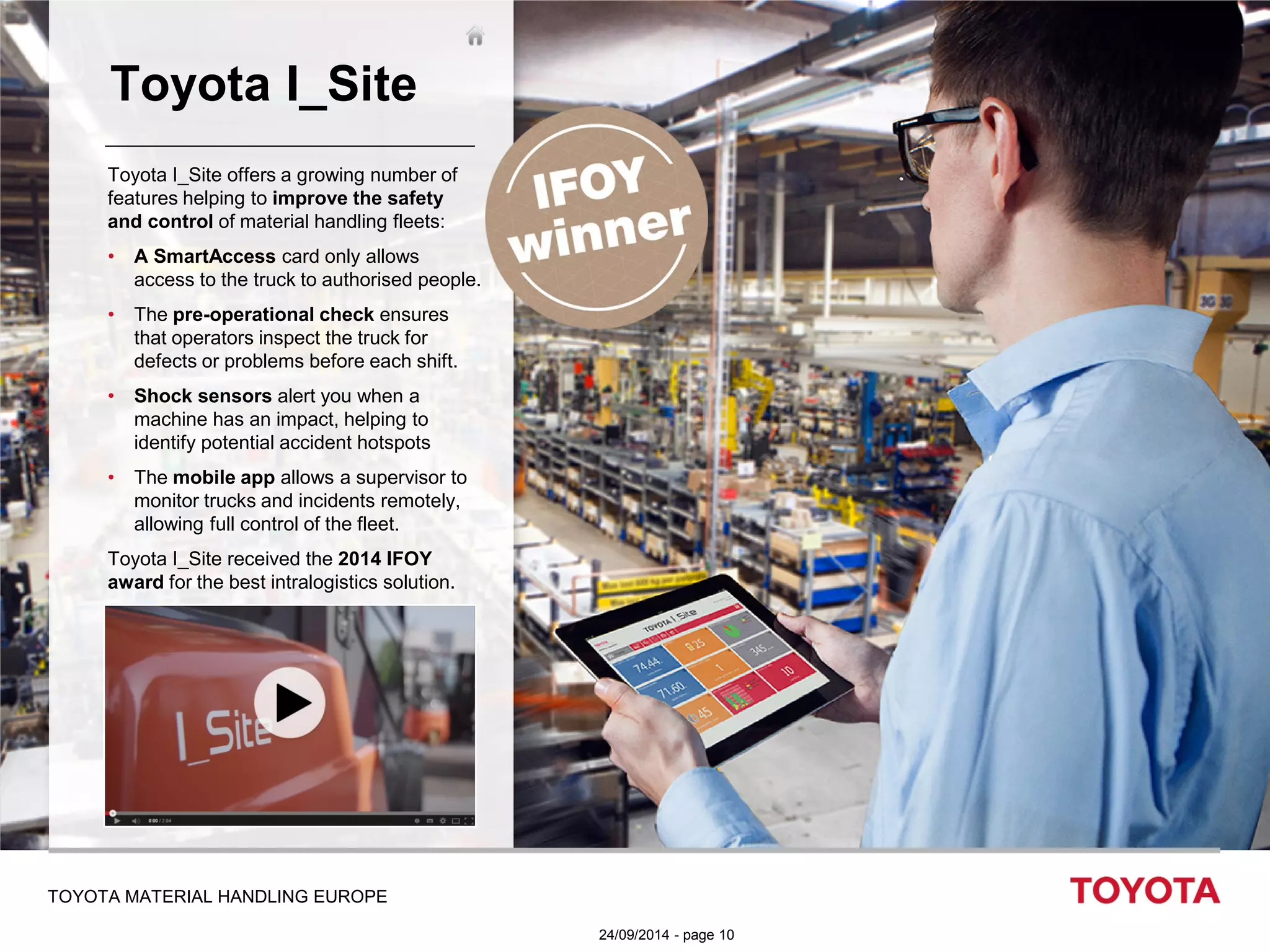 The Focus is Safety with Toyota Material Handling Europe's Leadership ...