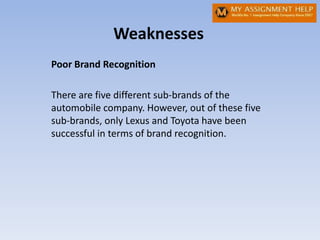 Toyota SWOT Analysis PPT | PPTX