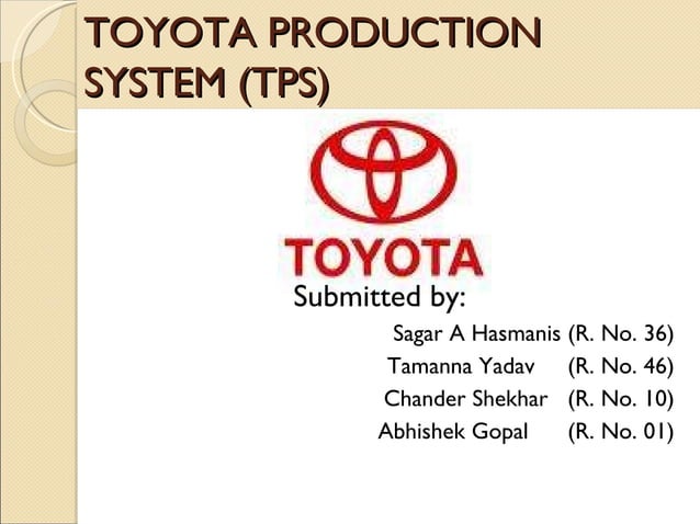 Toyota Production System | PPT | Business | Business and Finance