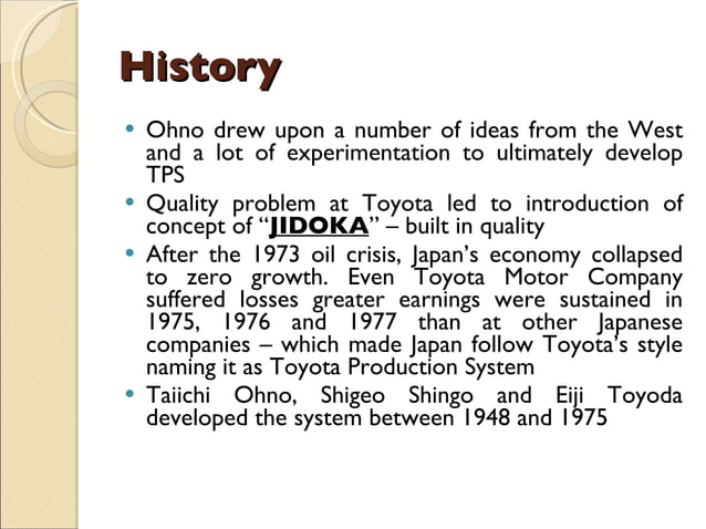 Toyota Production System | PPT | Business | Business and Finance