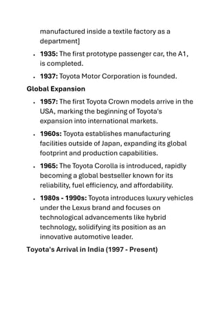 How Toyota Won the Hearts of Indian Motorists | PDF