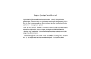 Toyota and component suppliers | PDF