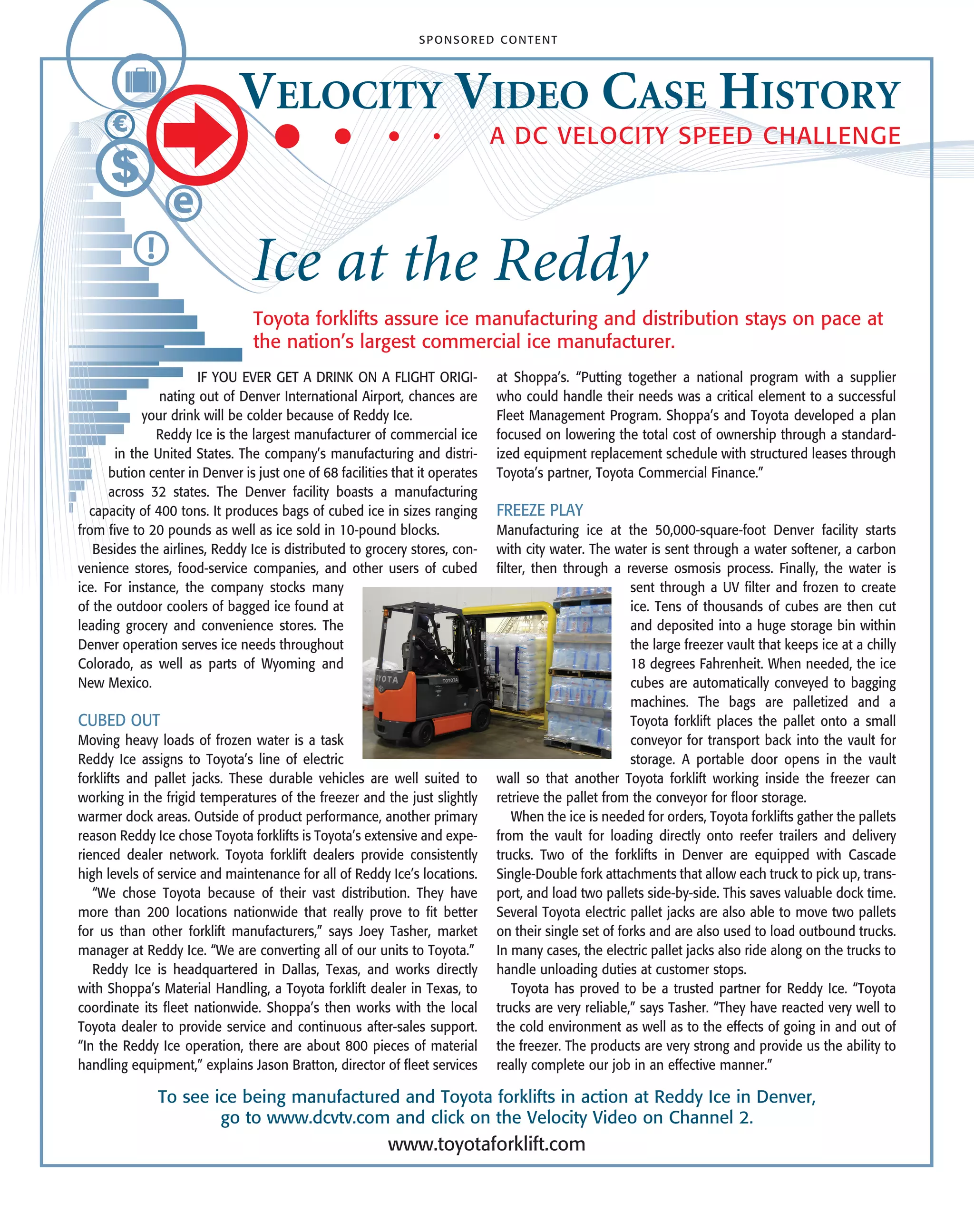 Toyota Forklift and Reddy Ice: Tango for Two on Ice | PDF