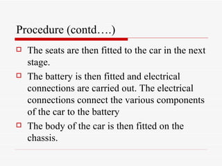 presentation on Toyota Assembly Unit Simulation | PPT