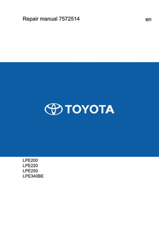 Toyota bt lpe220 electric pallet truck service repair manual | PDF