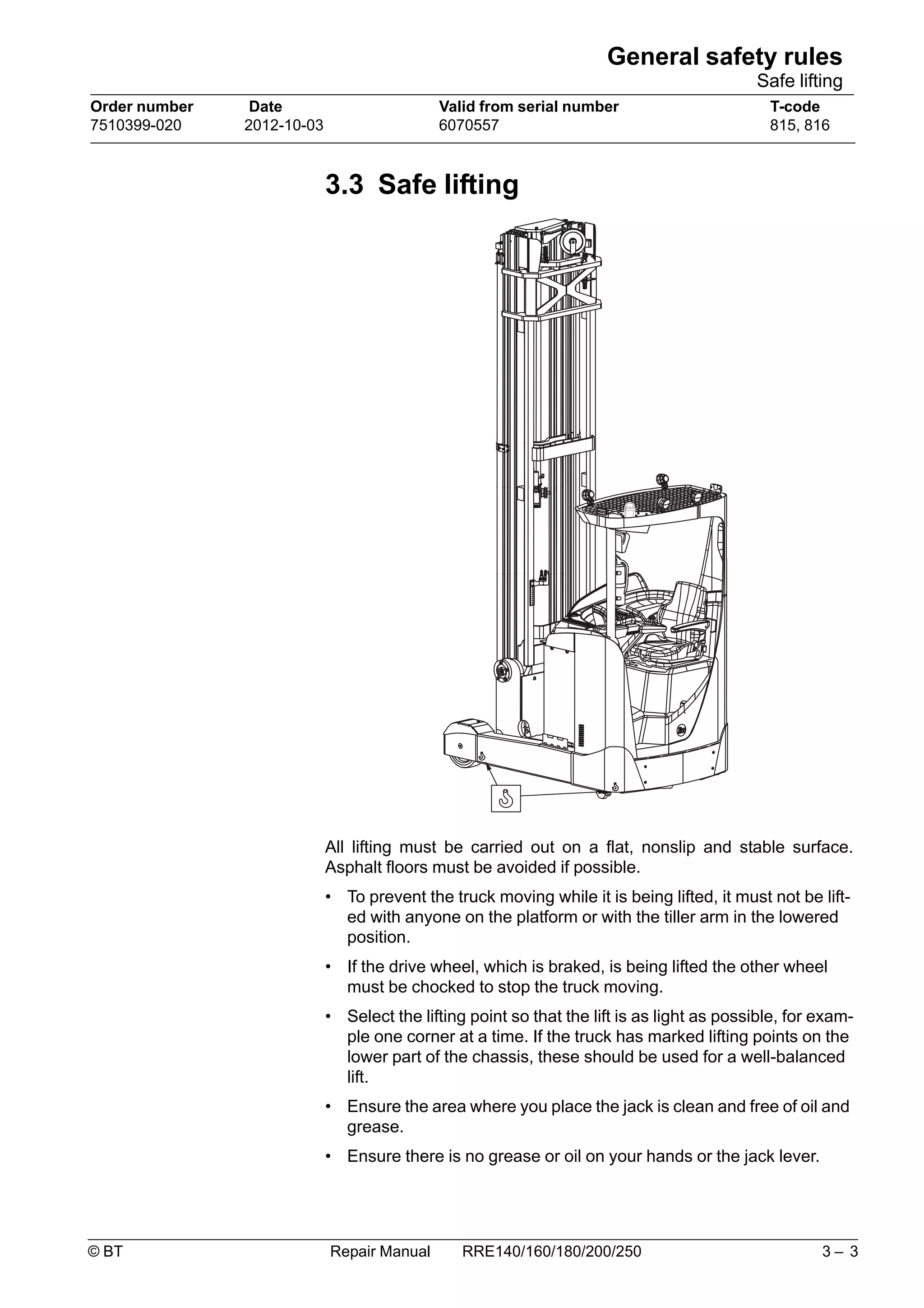 Toyota bt reflex rre160 reach forklift reach trucks service repair ...