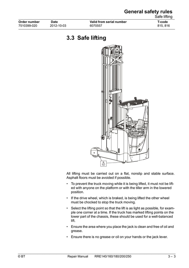 Toyota bt reflex rre160 reach forklift reach trucks service repair ...