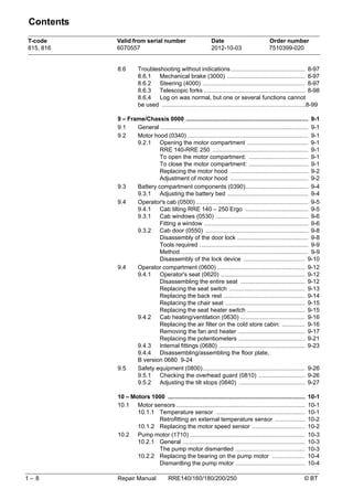 Toyota bt reflex rre180 reach forklift reach trucks service repair ...