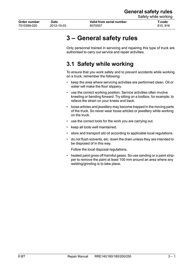 Toyota bt reflex rre180 reach forklift reach trucks service repair ...