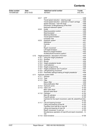 Toyota bt reflex rre180 reach forklift reach trucks service repair ...