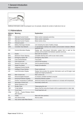 Toyota bt reflex rre200 he high performance reach truck service repair ...